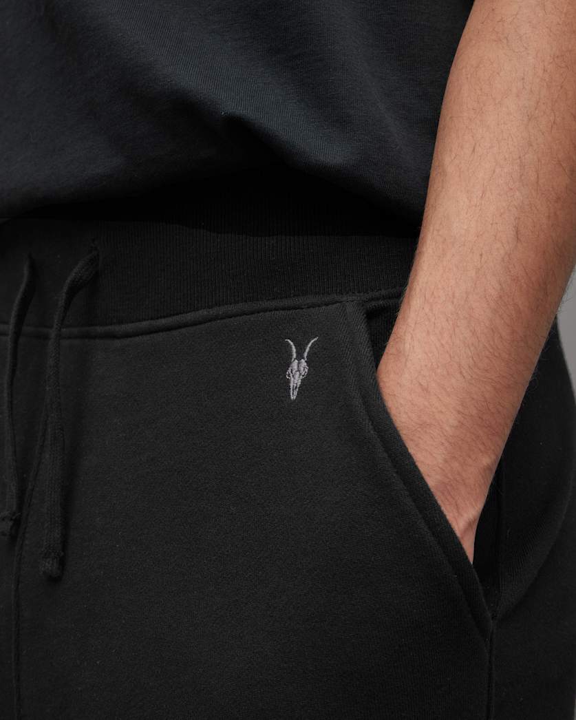 Raven Cuffed Slim Fit Ramskull Sweatpants Black | ALLSAINTS